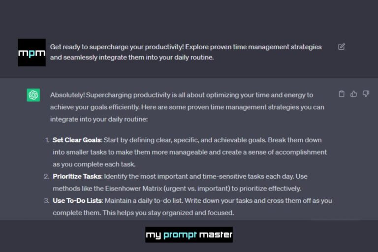 100 Useful ChatGPT Prompts For Productivity - MyPromptMaster 100 Useful ChatGPT Prompts For Productivity - MyPromptMaster